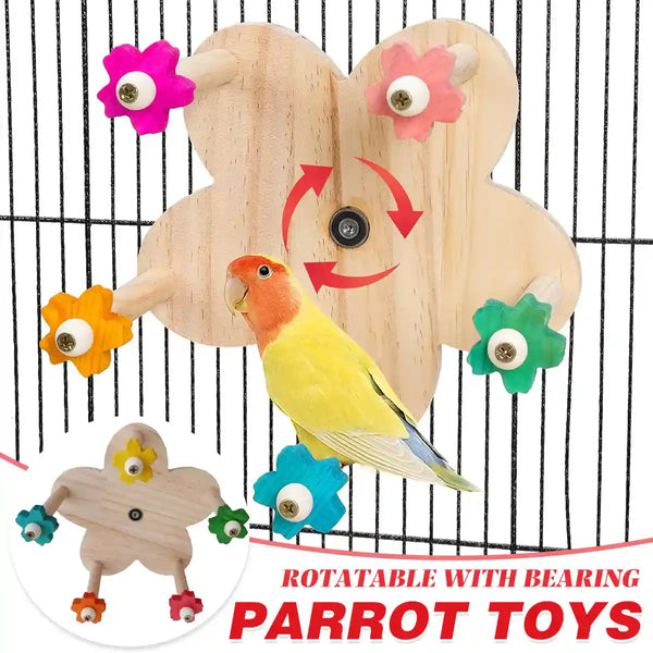 Rotatable Ferris Wheel Parrot Toy | Bird Cage Spinner Chew Toy ...