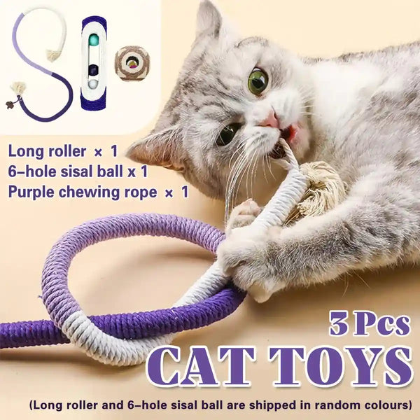 Cat Play Set | Sisal Chew Toys for Indoor Cats and Kittens – Petfection ...