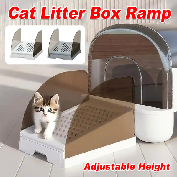 Adjustable Cat Litter Box Ramp With Drawer – Anti-Tracking – Petfection ...