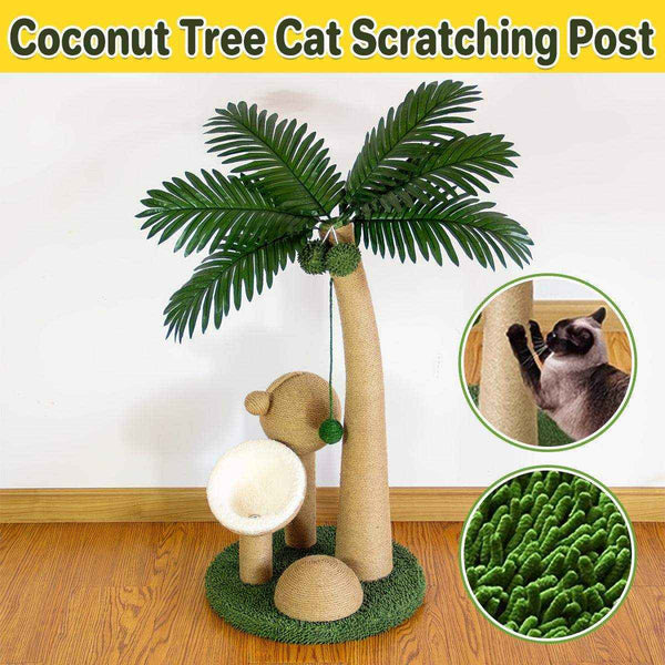 Coconut Tree Cat Scratching Post | Interactive Scratching Toy for Cats ...