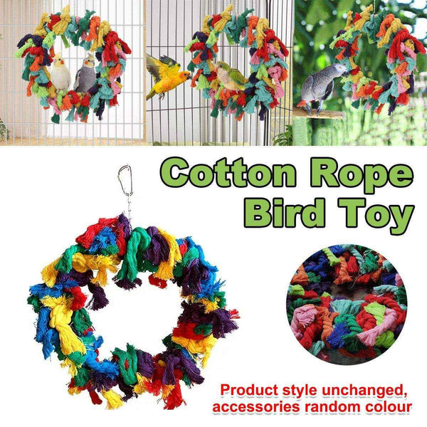 Durable Colorful Rope Perches for Birds – Cotton Ring Bird Toy ...