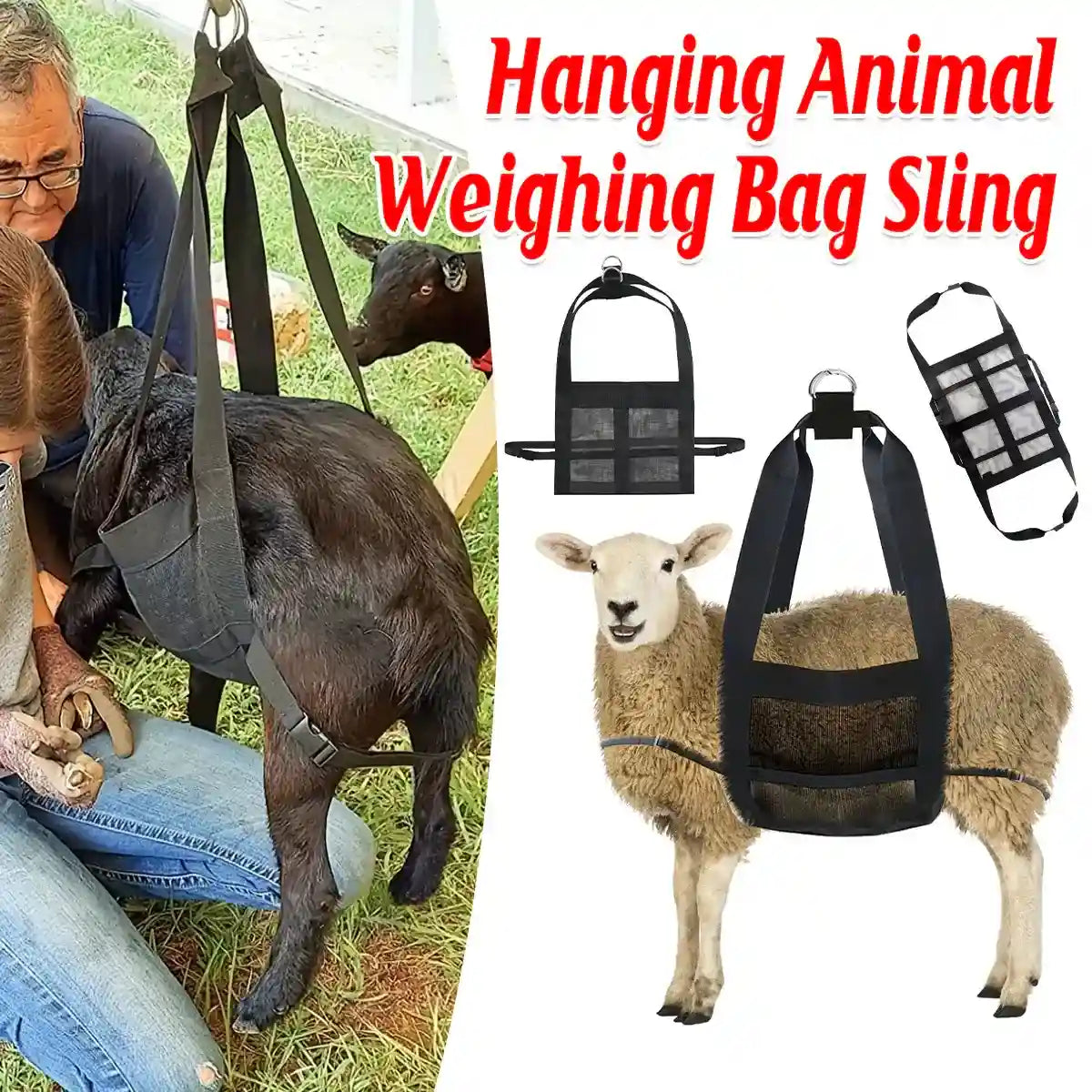 Adjustable Hanging Animal Weighing Sling for Calves, Goats & Lambs ...