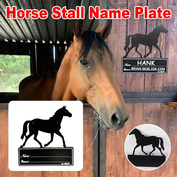 Metal Horse Stall Name Plate With Writable Sign | Stable Decor ...