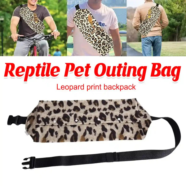 Leopard Print Reptile Carrier Bag | Soft Travel Sling for Small Lizards ...