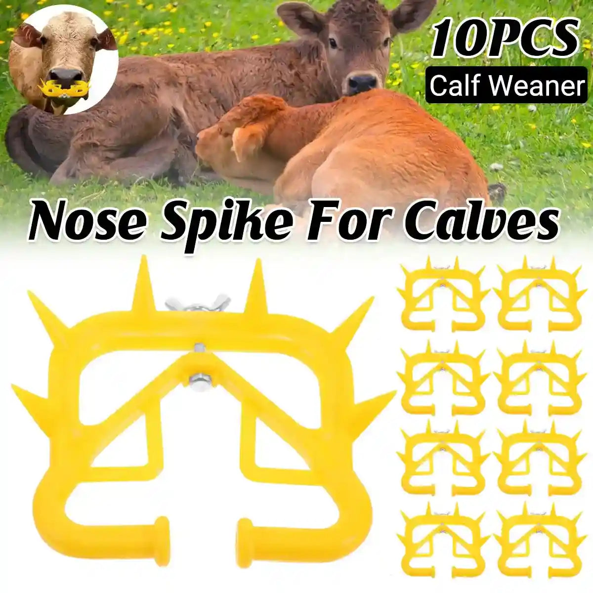 10PCS Calf Weaning Nose Ring with Spikes | Anti-Suckling Device ...