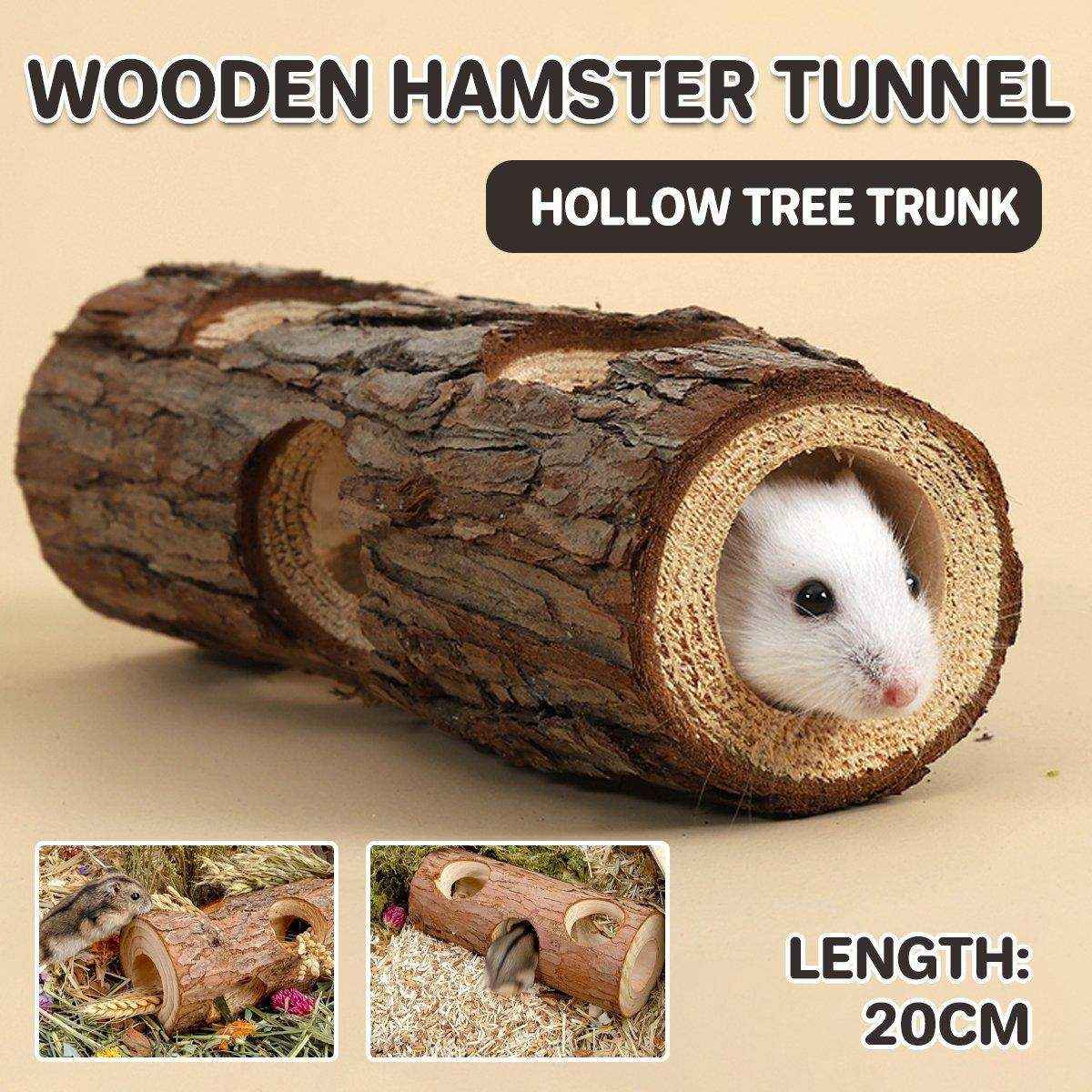 Premium Solid Wood Hamster Tunnel - Natural & Durable Chew Toy ...