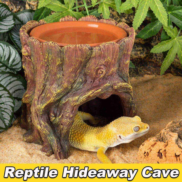 Reptile Hideaway Cave with Humidity Feature - Ideal for Geckos & Small ...