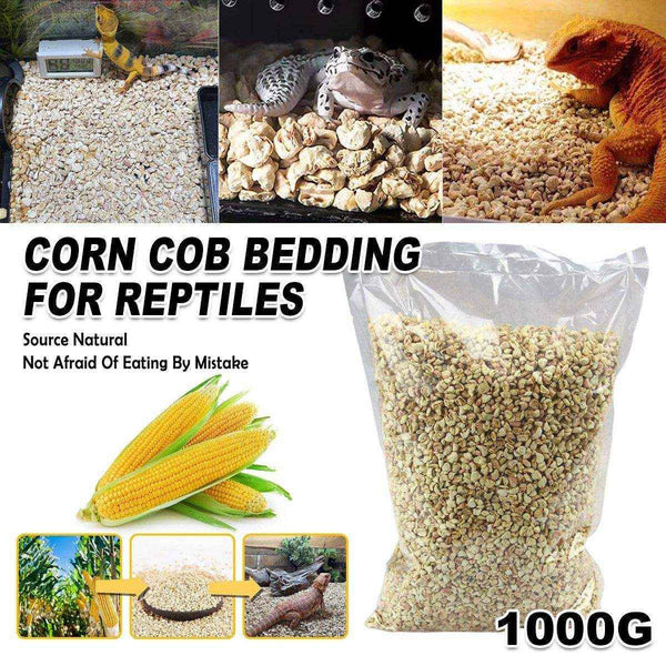 Natural Corn Cob Bedding for Reptiles - 1000g Eco-Friendly Pet ...