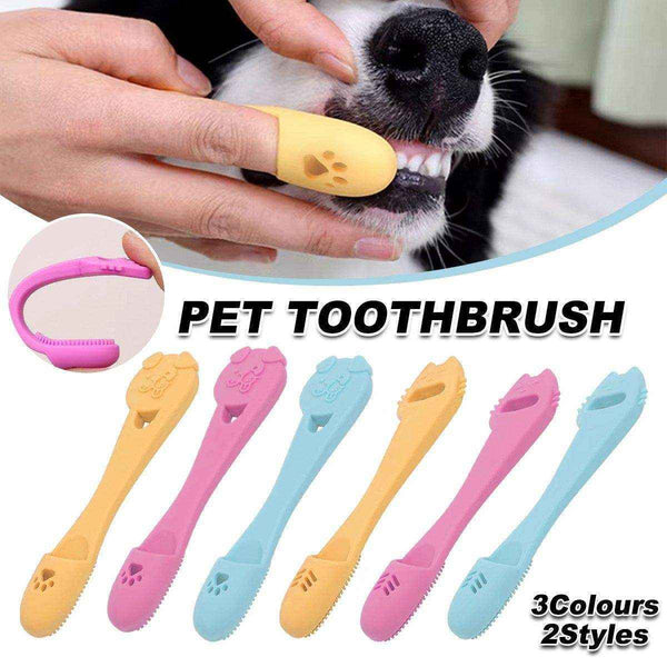 Pet Finger Toothbrush for Dogs & Cats - Soft TPR Bristles, Easy Dental ...