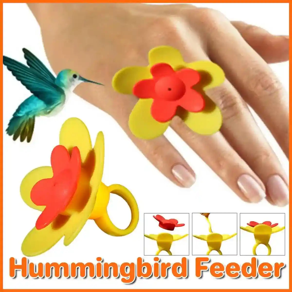 Wearable Hummingbird Feeder Ring - Close-Up Bird Feeding Experience ...