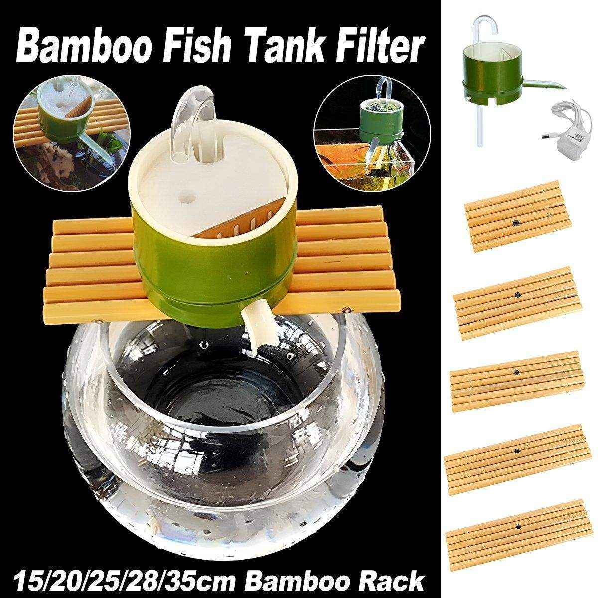 Elegant Bamboo Aquarium Filter Box | External Three-in-One Filtration ...