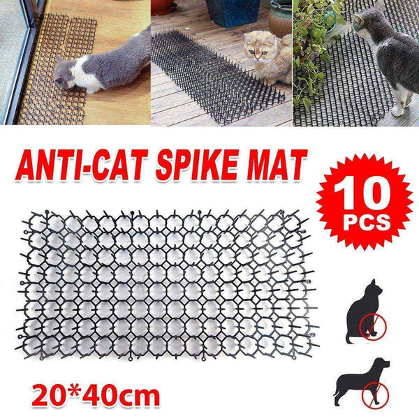 Anti-Cat Spike Mat | Pet Deterrent Mat for Home & Garden (10 Pieces ...