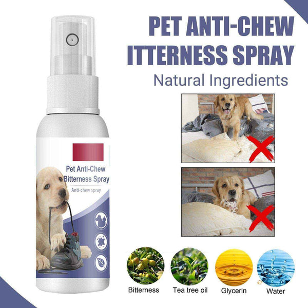 Natural Anti-Chew Spray for Dogs - Bitter Chewing Deterrent Safe ...